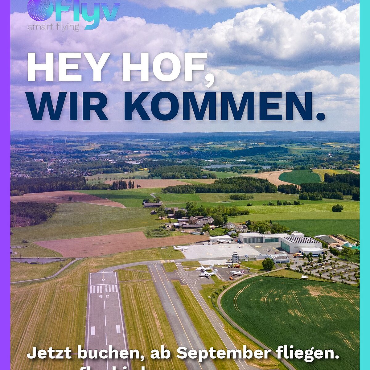 Ab September 2025: FlyVBird fliegt ab Hof!